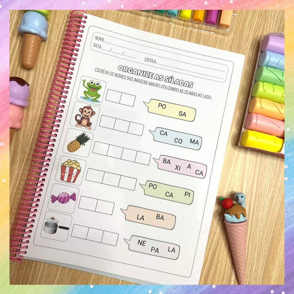 18 – Organize as Sílabas – Tarefinha de Casa – Recursos Pedagógicos