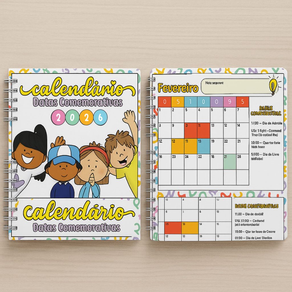 671 – CALENDÁRIO 2026 – COM DATAS COMEMORATIVAS – Tarefinha de Casa ...